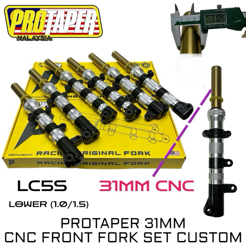 LC4S/LC5S/Y15ZR PROTAPER 31MM FRONT FORK CNC SET GOLD FORK CUSTOM FORK ...