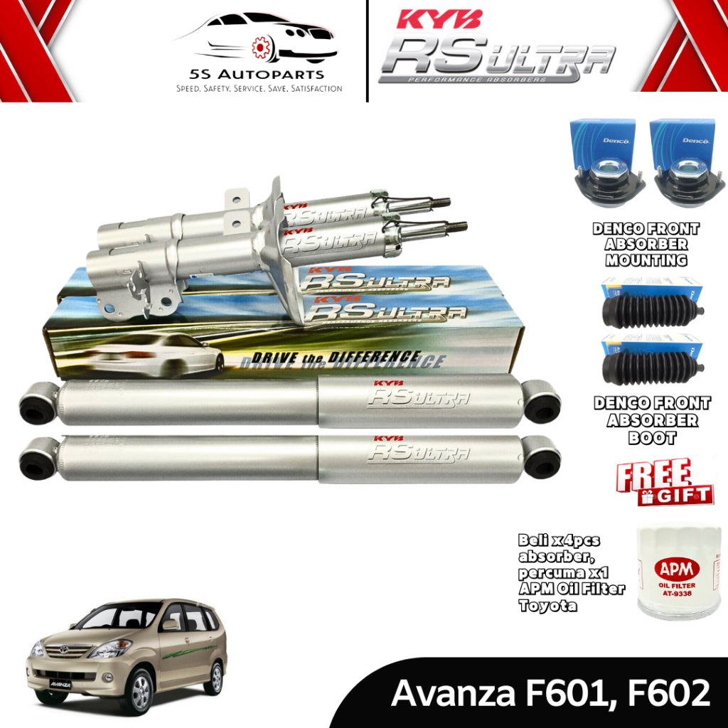 KYB RS ULTRA Toyota Avanza F601/F602 (04'-11') 1.3/1.5 Front & Rear Gas ...