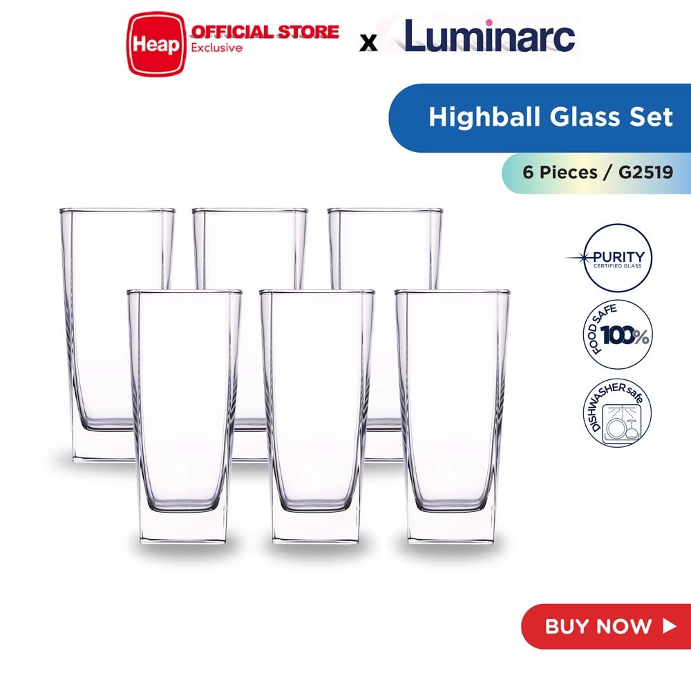 Luminarc 6Pcs Sterling Highball Water Glass Set - (330ML) [Model: G2519 ...