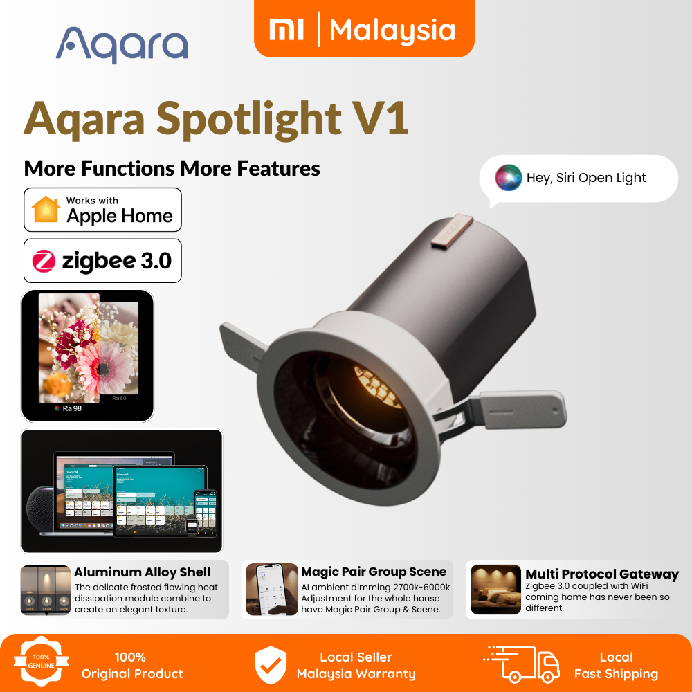 Aqara Spotlight V1 Ra98 High CRI Siri HomeKit Zigbee 3.0 Magic Pair ...