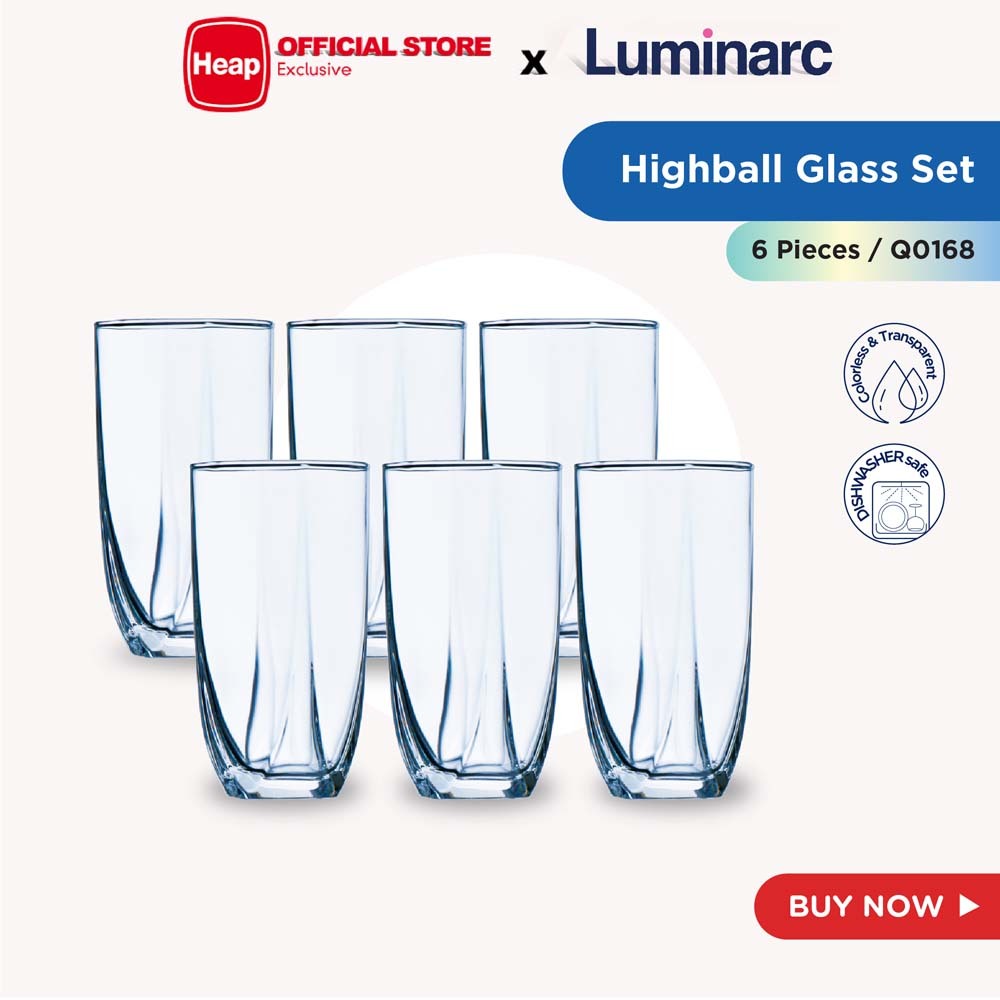 Luminarc 6Pcs Eiffel Highball Glass Set - (350ML) [Model: Q0168 ...