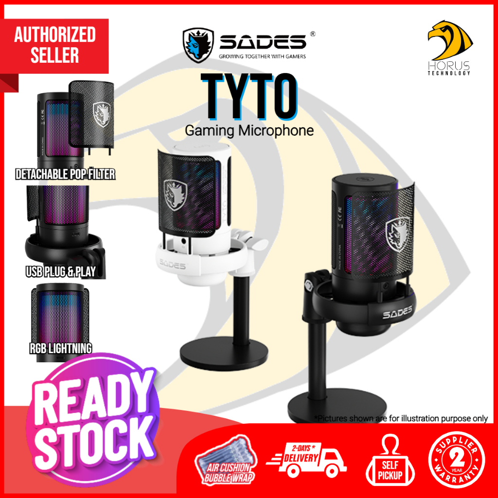 Sades Tyto RGB Gaming Microphone with Cardioid Polar Pattern | Shopee ...