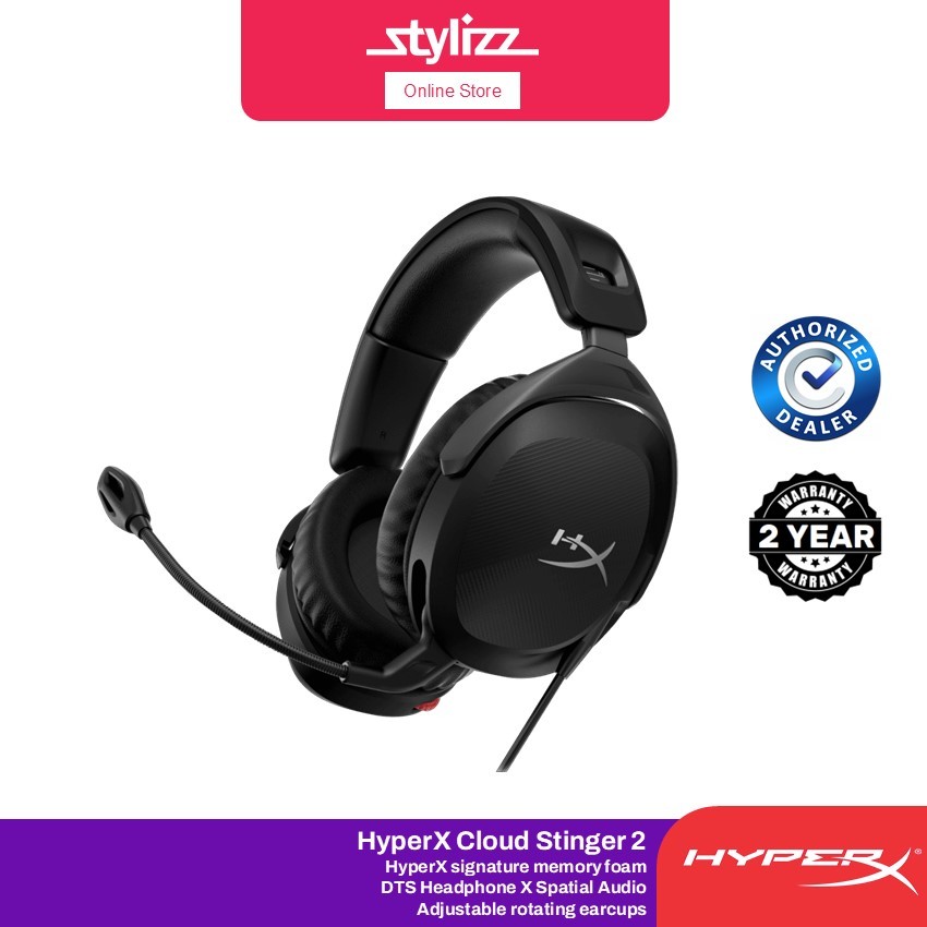 HyperX Cloud Stinger 2 Wired Gaming Headset Noise Cancellation Lightweight Multi-Platform ...