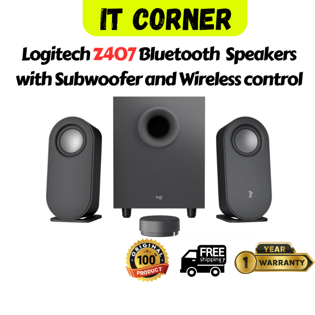 Logitech Z407 Bluetooth Computer Speakers with Subwoofer and Wireless ...