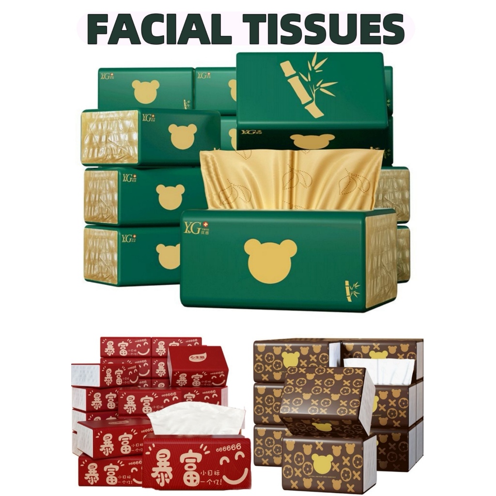 Facial Paper Tissue House Use Tissue Paper Tisu/竹浆 Bamboo Tissue 原生木浆抽纸 ...