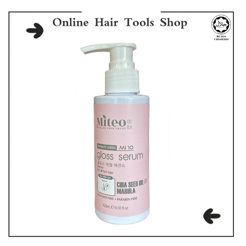 MITEO GLOSS SERUM 120ML (Chia Seed Oil / Marula Oil / Moisture / Minyak ...