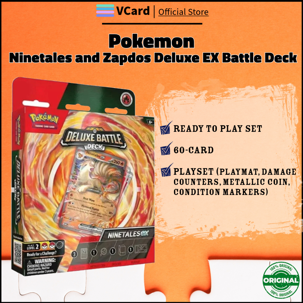 [VCARD] POKEMON Ninetales and Zapdos Deluxe EX Battle Deck. [100% ...