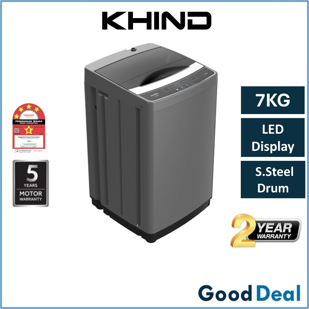 Khind WM70A 7KG Fully Auto Washing Machine Mesin Basuh | Shopee Malaysia