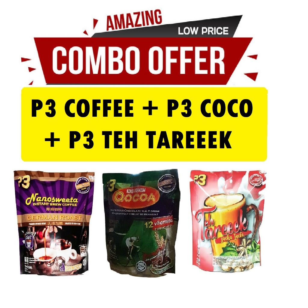 P3 Teh Tareeek Sacha Inchi p3 teh tarik & P3 Coffee p3 kopi & P3 QOCOA ...