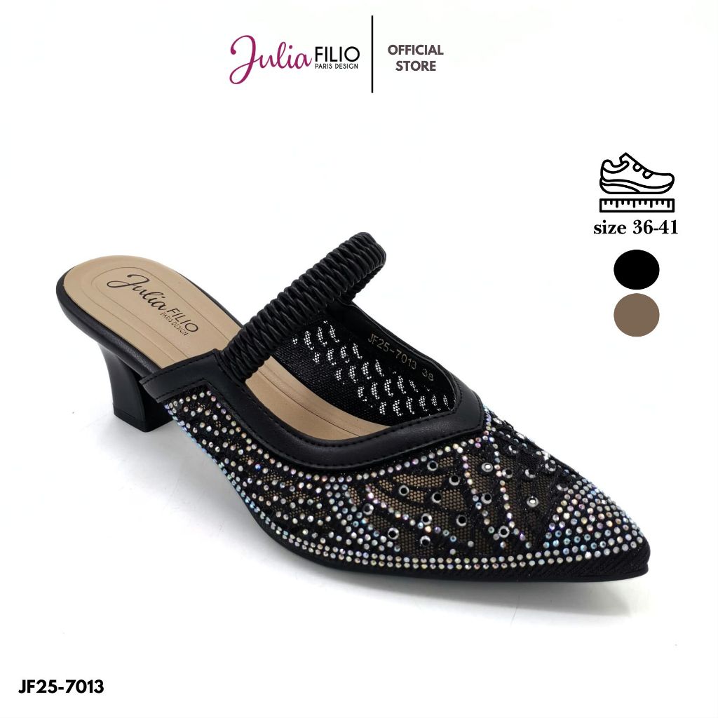 JULIA FILIO Ladies Glitter Heels Kasut Wanita Kasut Perempuan Kasut ...