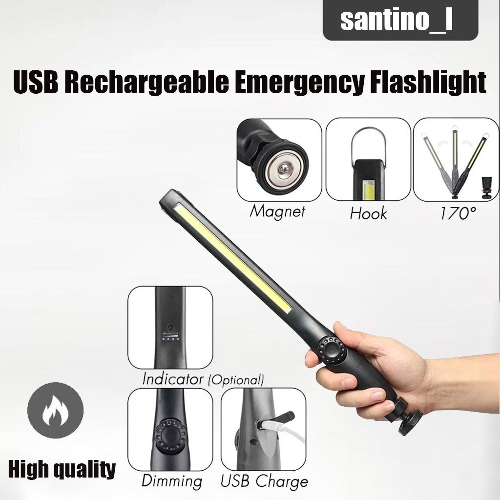 Light Slim Work Light Climbing Flashlight Portable Rechargeable ...