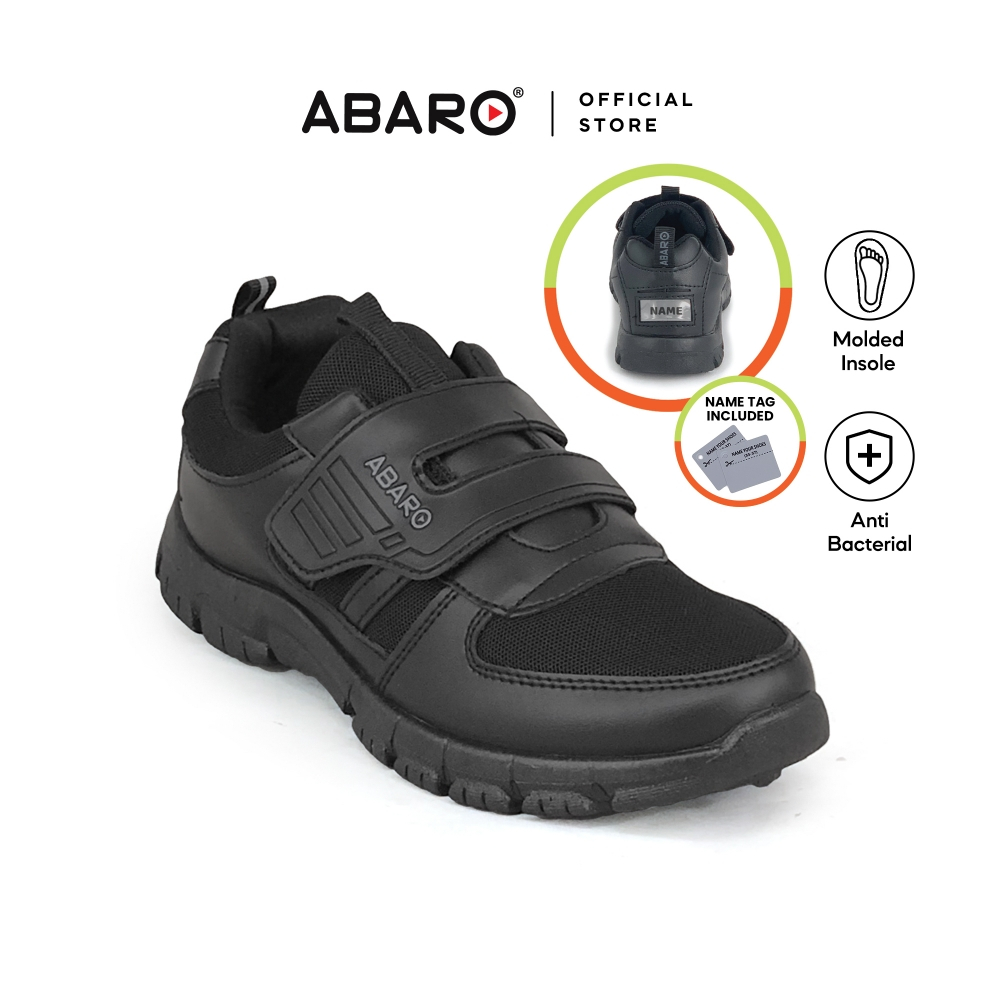 ABARO Breathable Mesh 2351N School Shoes Black Slip Resistant/Kasut Sekolah Hitam/Kasut Budak ...