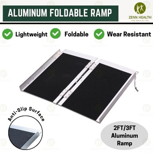 Lightweight Aluminum Foldable Ramp Wear Resistant Wheelchair Ramp PU ...