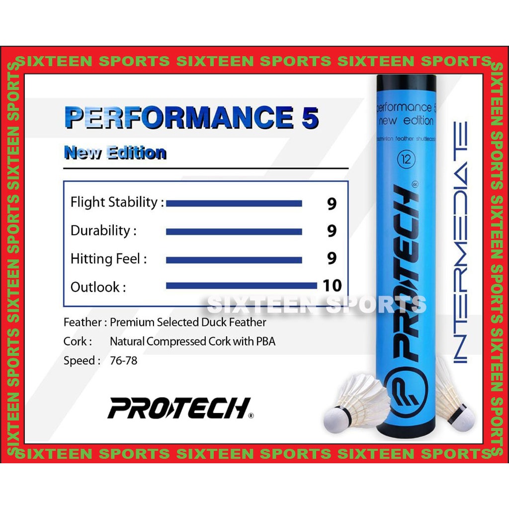 Protech Shuttlecocks - Performance 5 New Edition | Shopee Malaysia