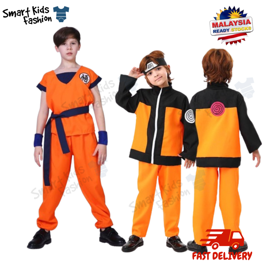 (3-12y)Kids Naruto Costume Children Naruto Anime Cosplay Pretend Play ...