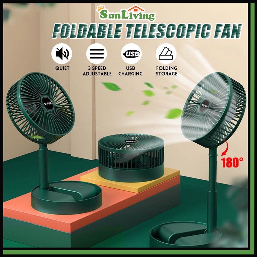 ortable desktop fan silent 3-speed wind po500mAh battery powered USB ...