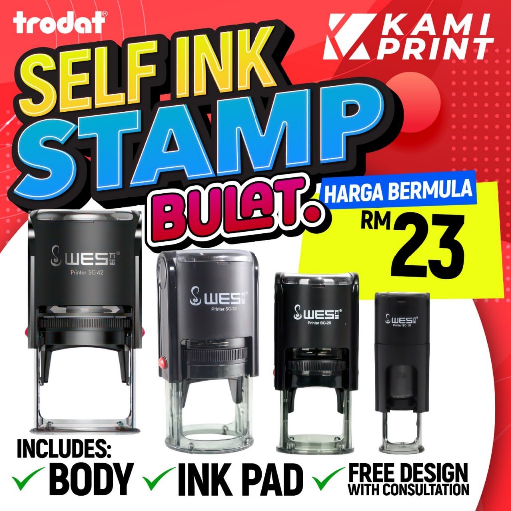 COP BULAT / TRODAT COP / SELF INK STAMP / ROUND STAMP/ COMPANY STAMP ...