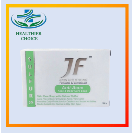 JF Sulfur 5% Anti-Acne Face & Body Care Soap 100g / JF Sulfur 10% Face ...