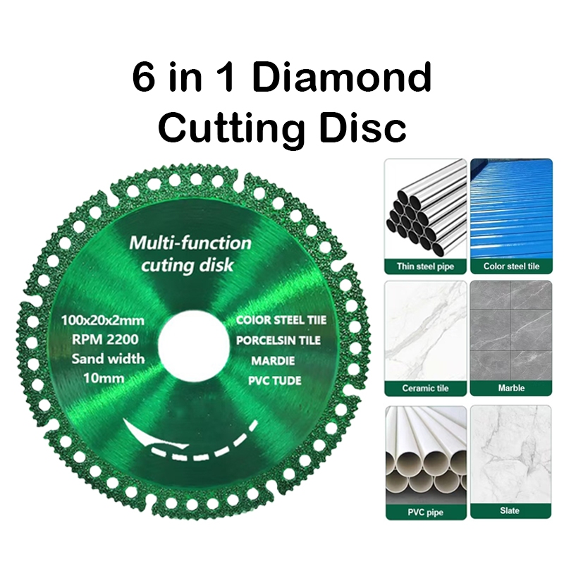 6 In 1 Diamond Cutting Disc Composite Multi-function Saw Blade 100mm ...
