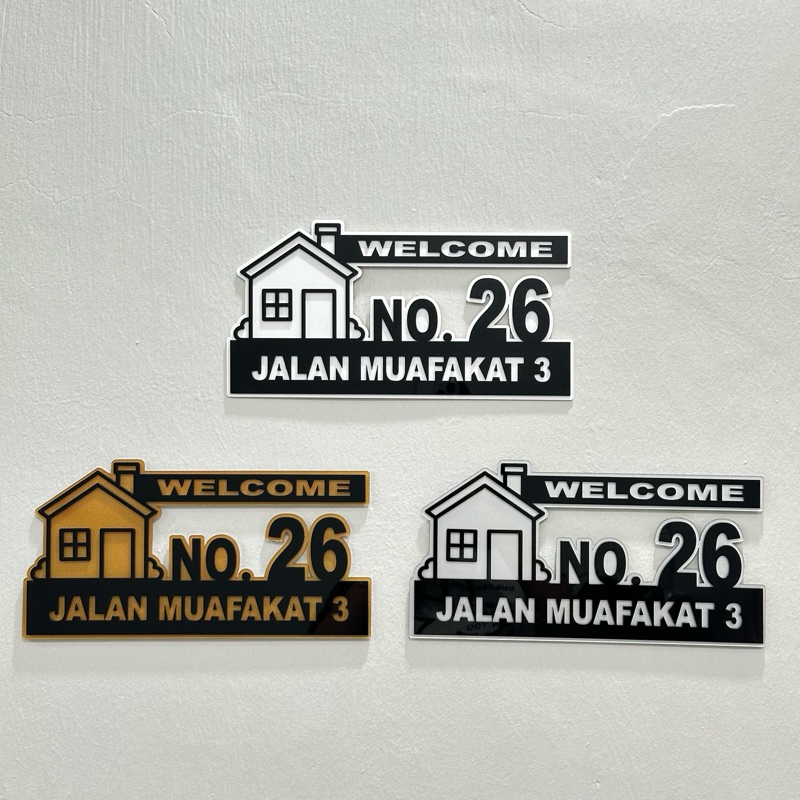 READY STOCK Custom Made Number Plate Rumah Aryclic 5MM modern House ...