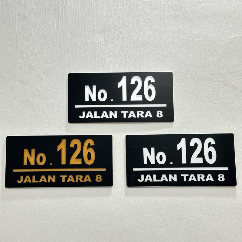 READY STOCK Custom Made Number Plate Rumah Aryclic 5MM modern House ...