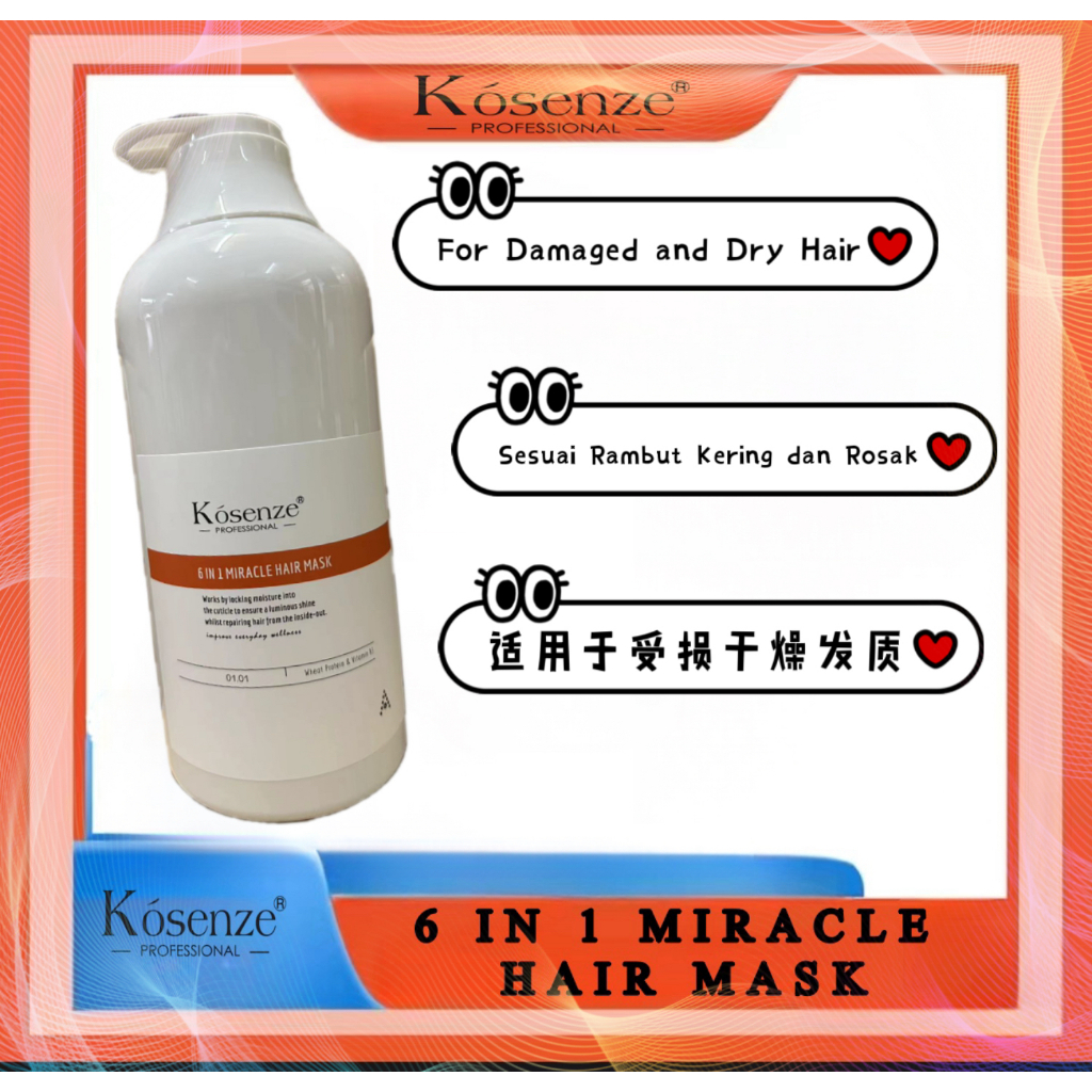 KOSENZE 6 IN 1 MIRACLE HAIR MASK 300ml & 1000ml | Shopee Malaysia