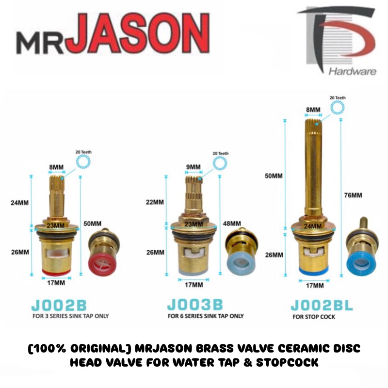 [100% ORIGINAL] MRJASON BRASS VALVE CERAMIC DISC HEAD VALVE FOR WATER ...