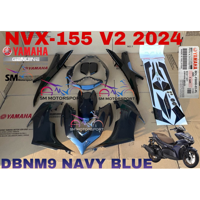 NVX-155 V2 2024 DBNM9 NAVY BLUE BODY COVER SET &STRICKER YAMAHA 100% ...
