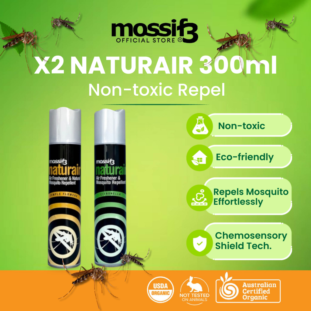 (Non Toxic) Mossif3 Naturair Citronella & Temple Flower Mosquito ...