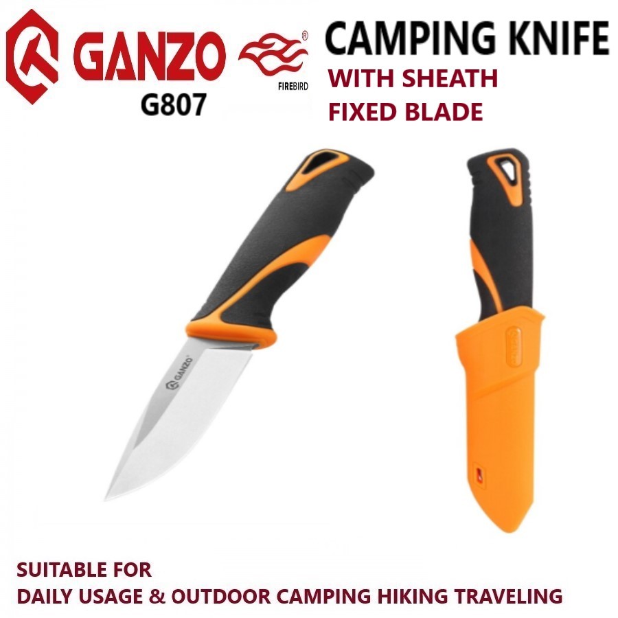[Ready Stock] Ganzo Firebird G807 Fixed Blade Camping Knife with Sheath for Outdoor Camping ...