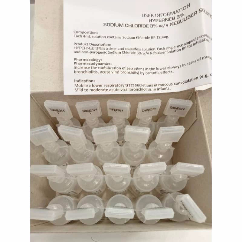 Hyperneb 3% Sodium Chloride 3% Nebuliser Solution BP 4mL x 5 vials 10 15 20 vials | Shopee Malaysia