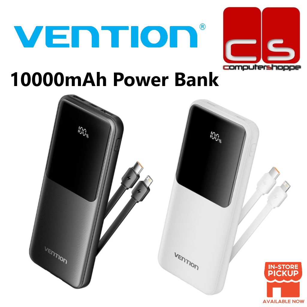 Vention 10000mAh 22.5W Fast Charge Power Bank - Black/White | Shopee ...