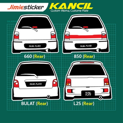 Sticker Kereta Kancil, Sticker Belakang, Perodua Kancil, Custom Sticker ...