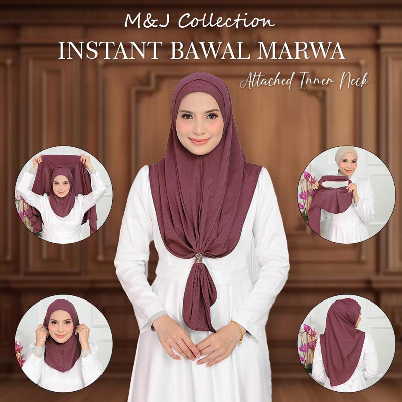 Instant BAWAL with Inner neck material Pleated Ribbed viral Hejib ...