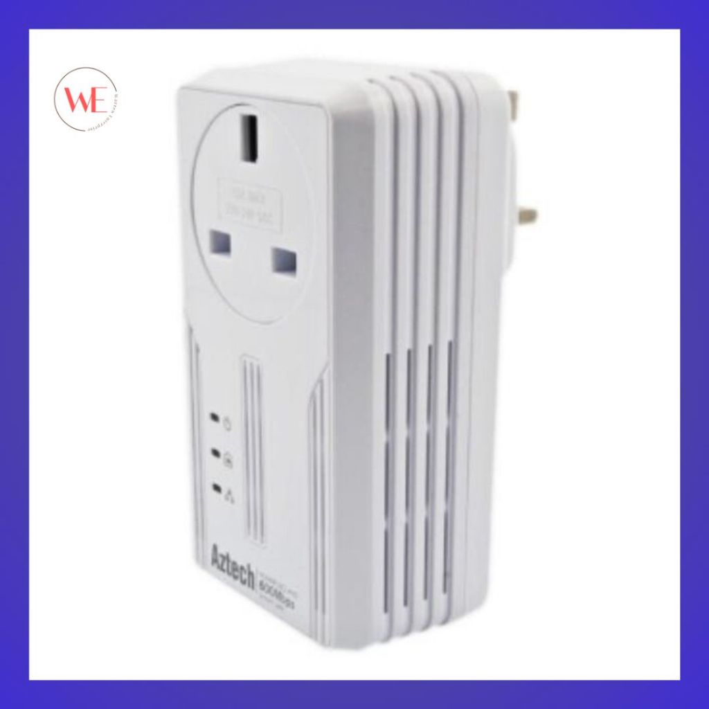 Aztech HL119EP Smart Link HomePlug AV2 600Mbps with AC Pass Through ...