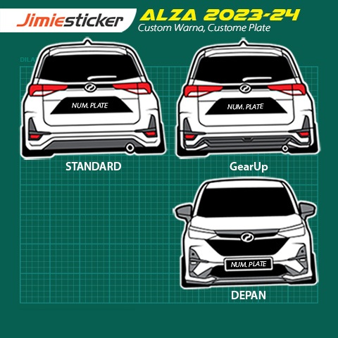Sticker Kereta Alza 2022, Perodua Alza, Sticker Belakang, Custom ...