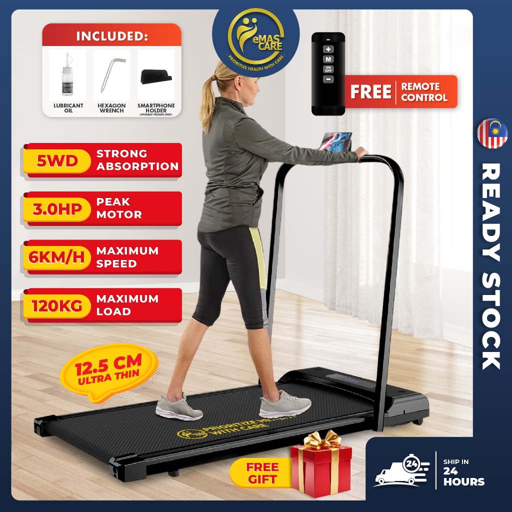 3.0HP Walking Treadmill With Handle Smart Walking Pad Machine Ultra ...