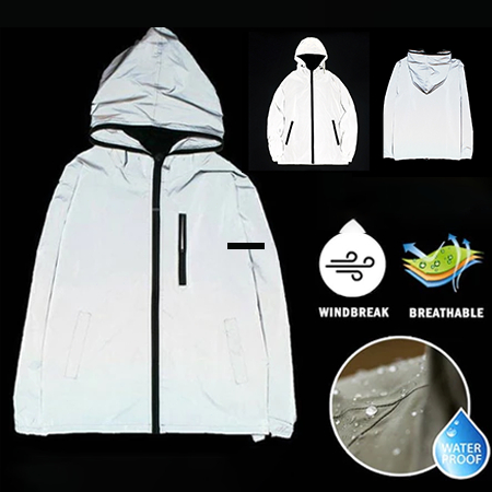 Reflective Jacket Plain Design Waterproof Windbreaker Motor Cycling ...