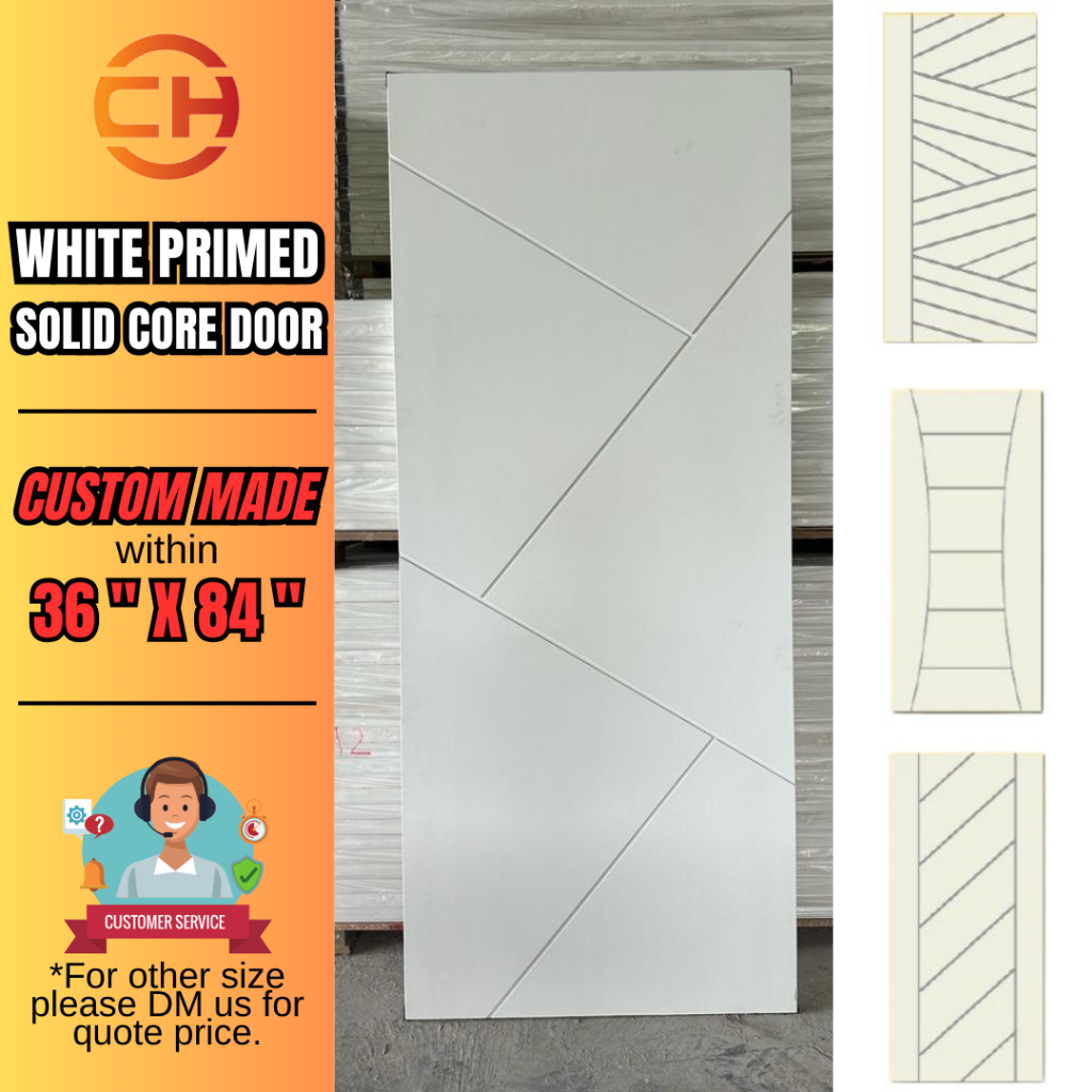 Wooden Door White Primed Solid Timber Core Door Thickness 38mm (WP201 ...