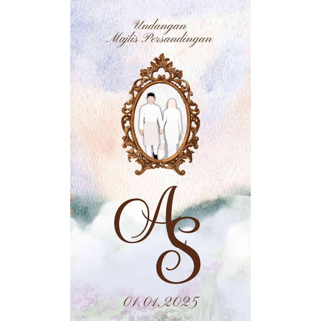 Kad kahwin digital | digital wedding card | tema garden | tunang ...