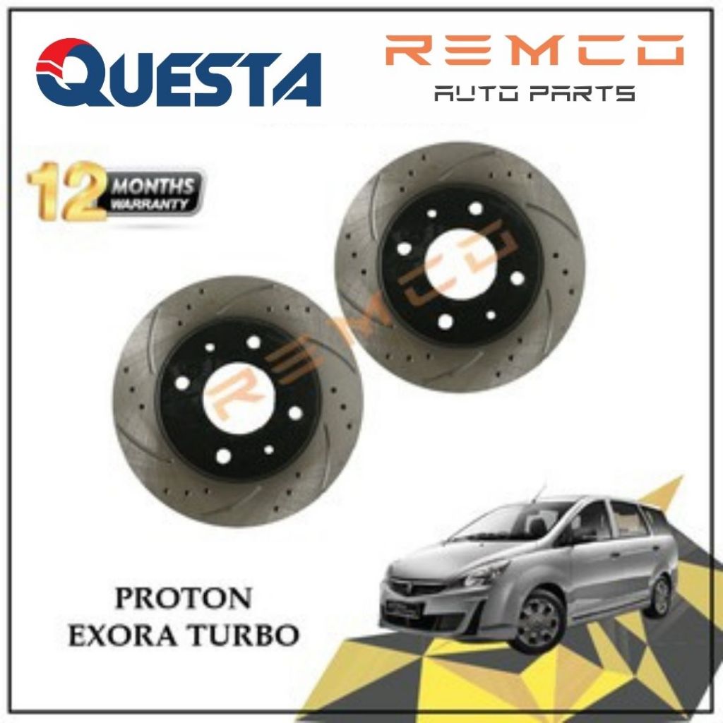 Proton Exora Bold Turbo Questa Front Brake Disc Rotor (COATED/SLOTTED ...