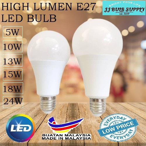 High Grade LED E27 Bulb 5W 10W 13W 15W 18W 24W Lampu Mentol Energy Saving | Shopee Malaysia