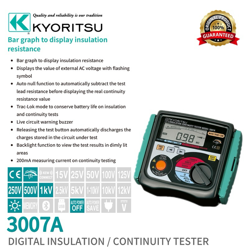 KYORITSU 3007A DIGITAL INSULATION / CONTINUITY TESTER | Shopee Malaysia