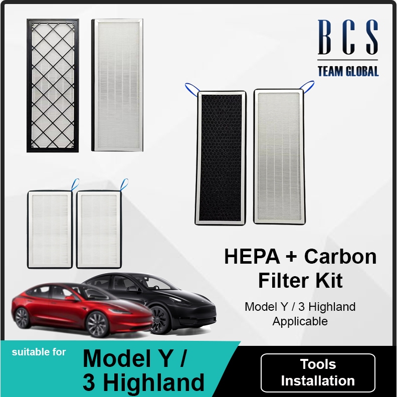BCS HEPA Cabin Air Filter For Tesla Model Y Air Intake Carbon Filter ...