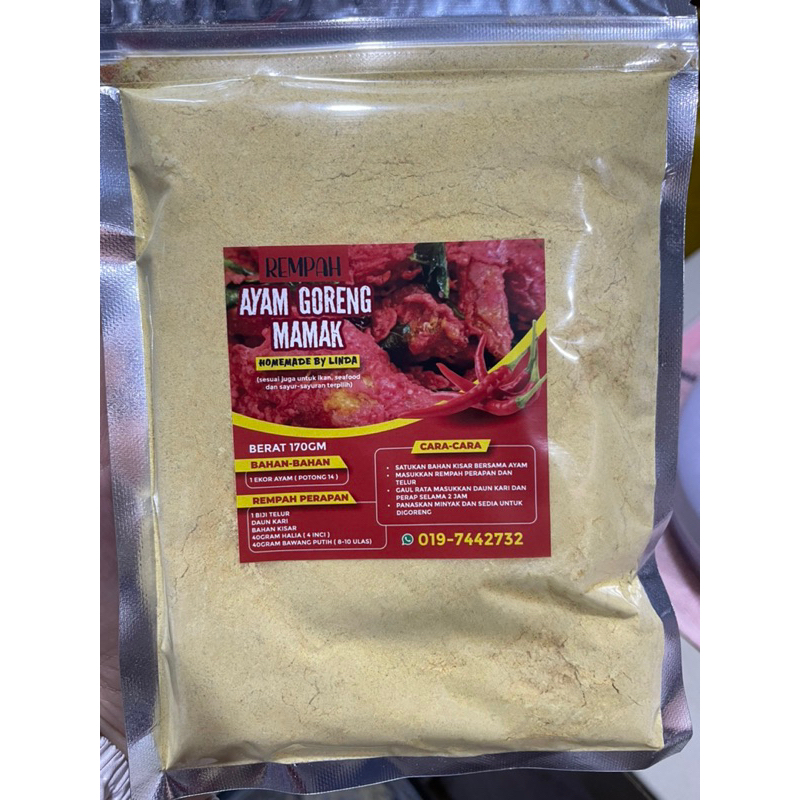 Rempah Ayam goreng mamak 175g | Shopee Malaysia