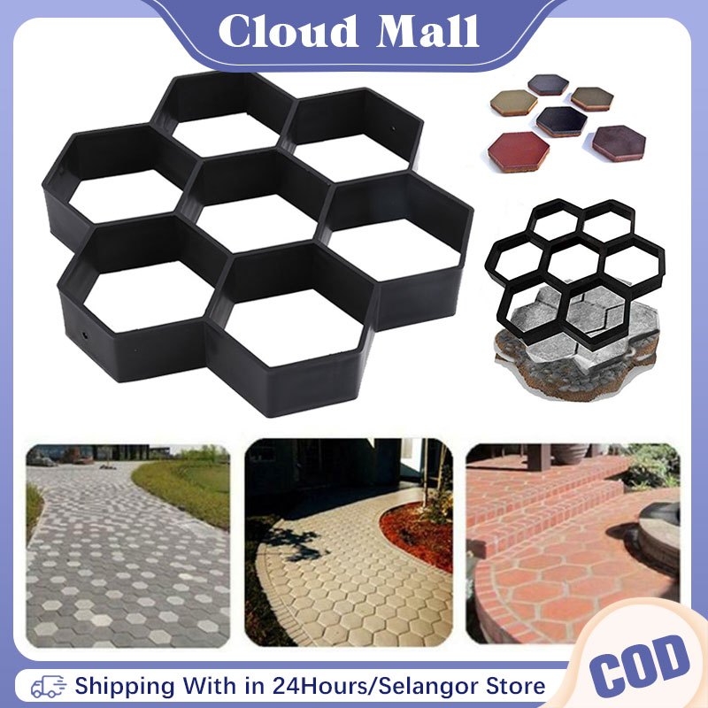 Hexagon Paving Mould Path Maker Mold DIY Paving Pavement Concrete Mold ...