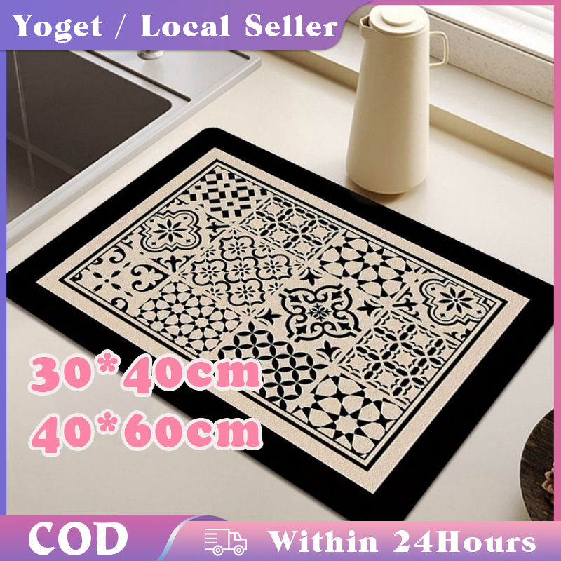 60*40cm Diatomite Table Mat / Kitchen Dish Drying Mat / Coffee Mat ...