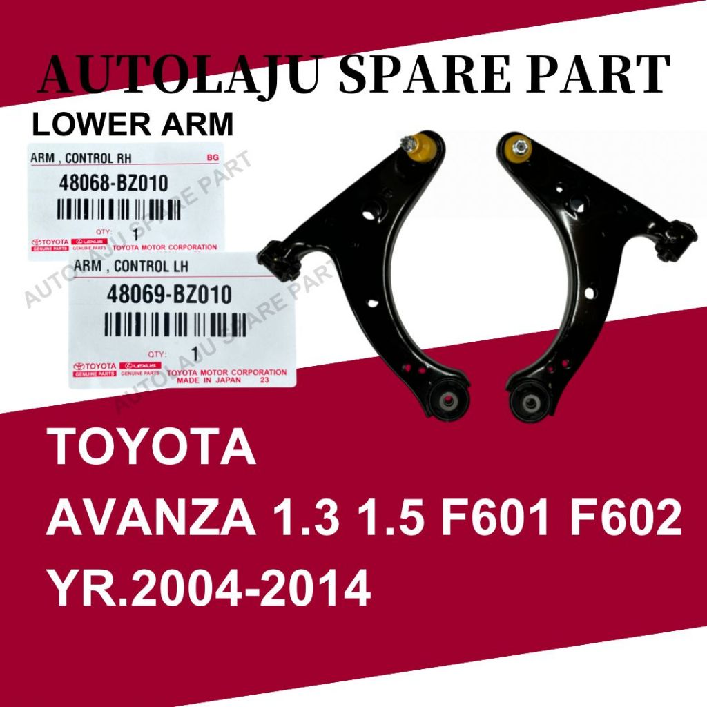 TOYOTA AVANZA 1.3 1.5 F601 F602 FRONT LOWER ARM OEM THAILAND 48068 ...