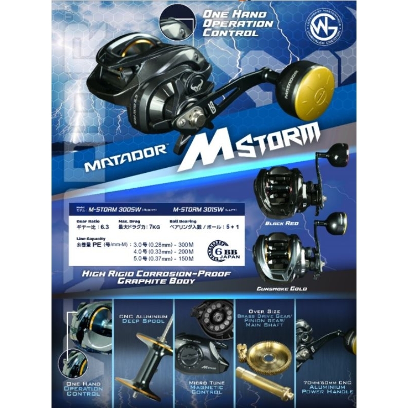 GAWAS MATADOR M-RUSH / M-STORM 301SW BAITCASTING REEL | Shopee Malaysia