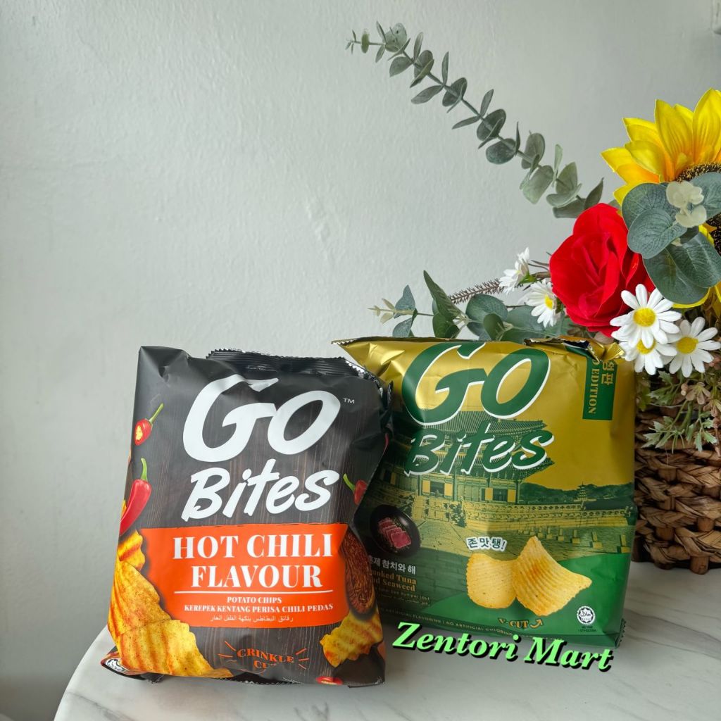 HARI-HARI GO BITES SMOKED TUNA & SEAWEED / HOT CHILI CRINKLE CUT CHIPS ...